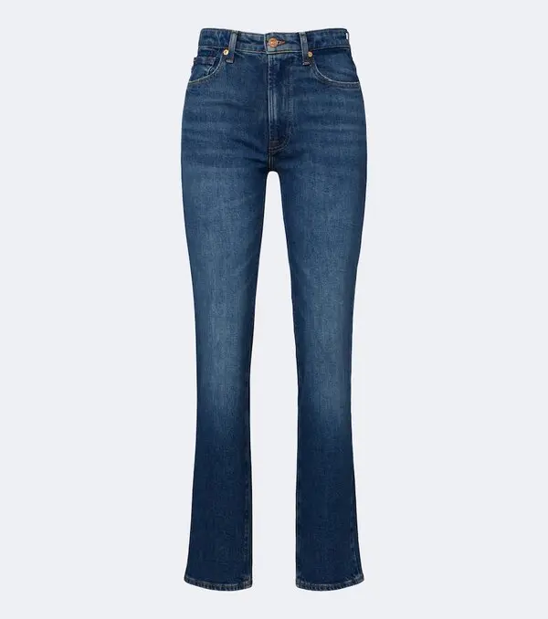 7 For All Mankind High-rise Straight Jeans - Blue