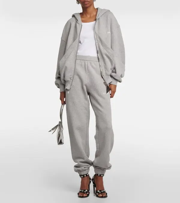 Attico Penny Cotton Jersey Sweatpants - Grey