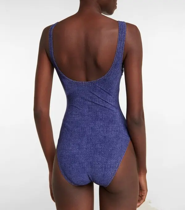 KARLA COLLETTO Lace-up Underwire One-piece Swimsuit - Blue