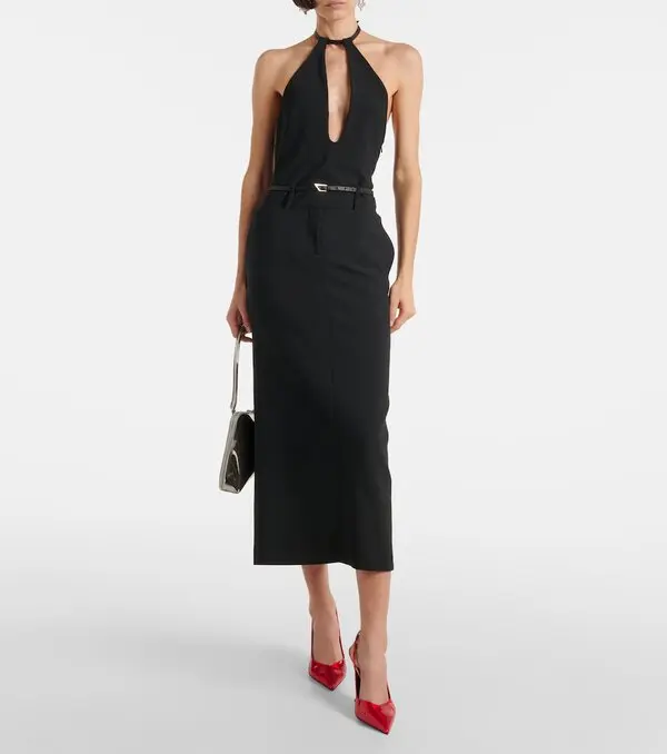 Attico Cutout Midi Skirt