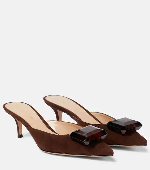 GIANVITO ROSSI Jaipur Suede Mules