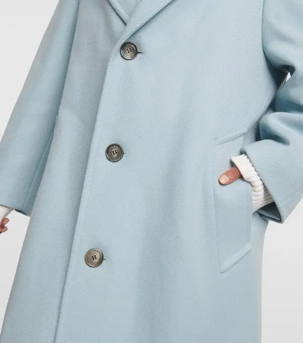 Ami Single-breasted Gabardine Coat