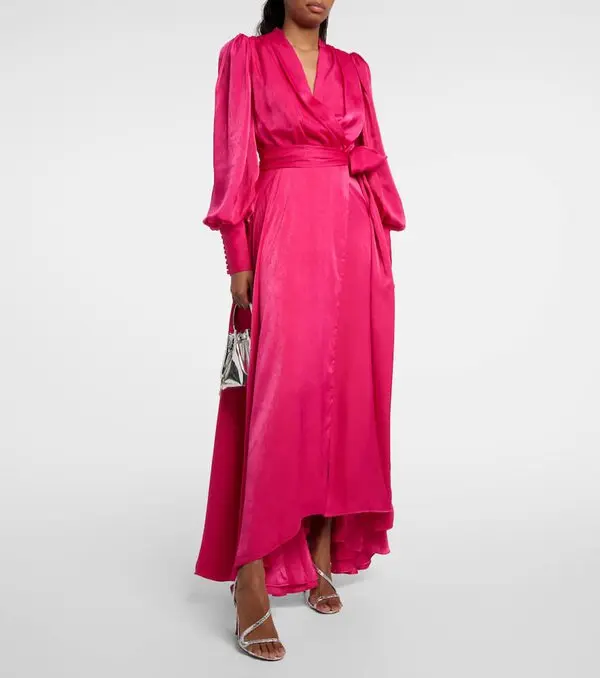 Costarellos Stila Satin Wrap Dress