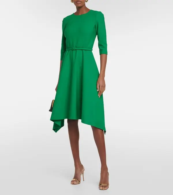 Oscar De La Renta Wool-blend Midi Dress