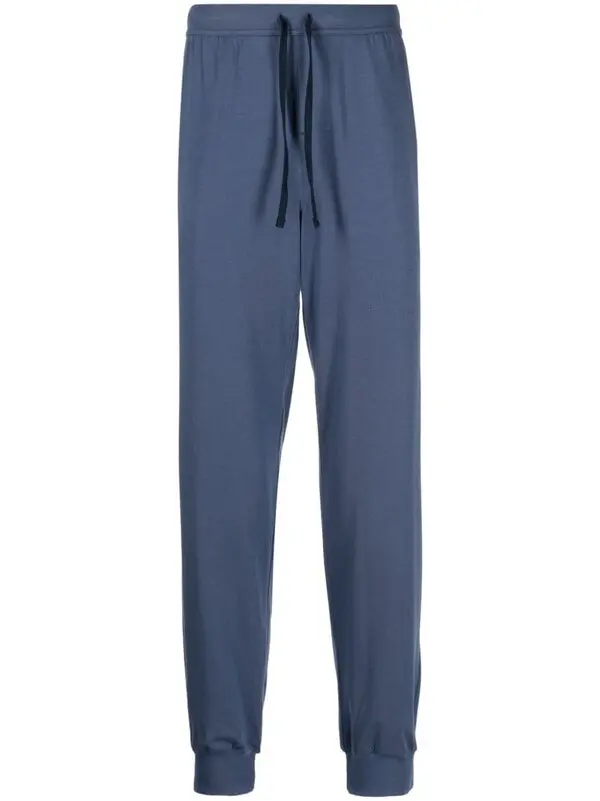 BOSS Drawstring-waist Cotton Track Pants - Blue