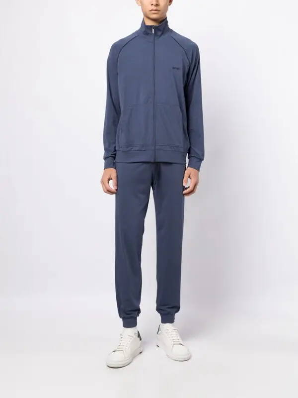 BOSS Drawstring-waist Cotton Track Pants - Blue