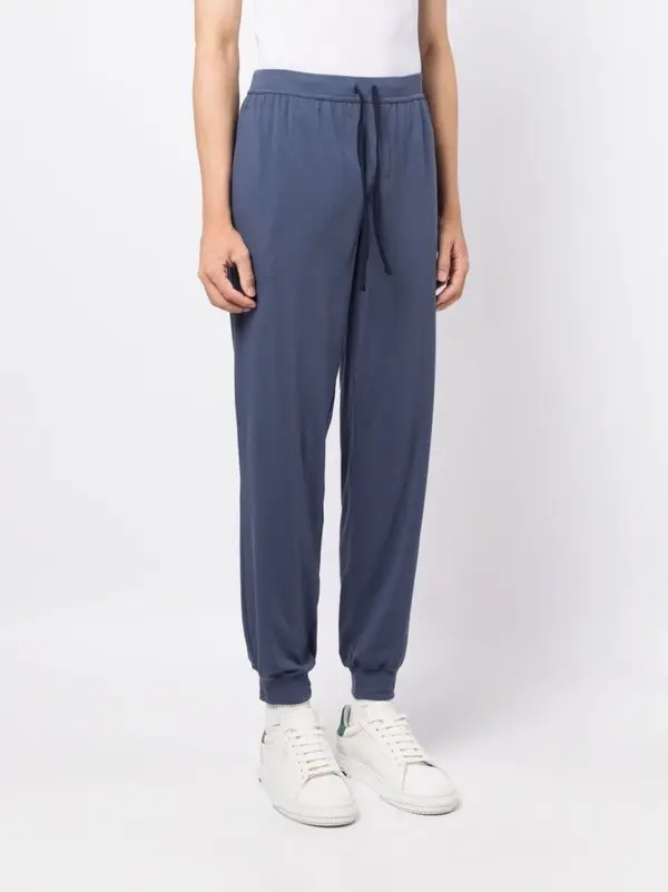 BOSS Drawstring-waist Cotton Track Pants - Blue