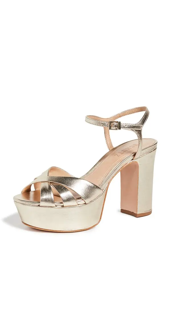 Schutz Keefa Platform Sandals - Platina