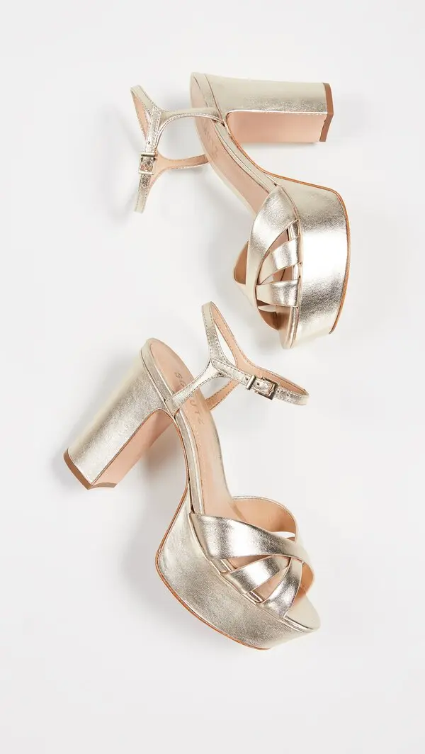 Schutz Keefa Platform Sandals - Platina