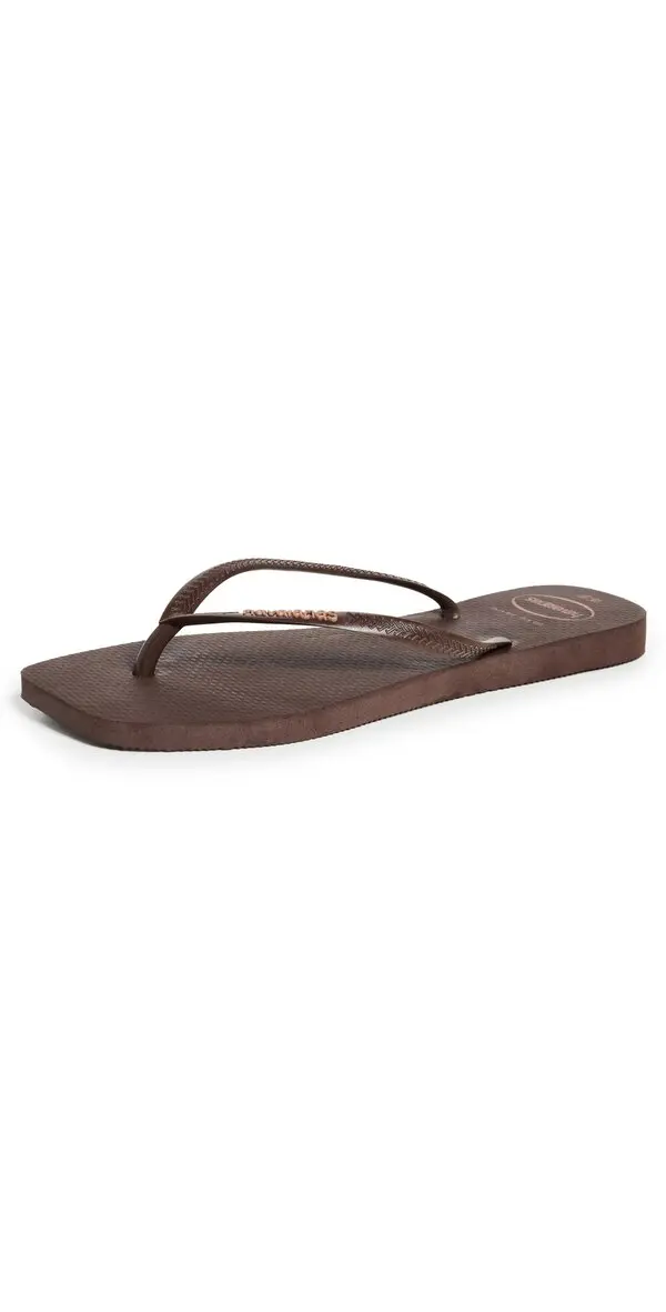 Havaianas Slim Square Logo Pop Up Flip Flops
