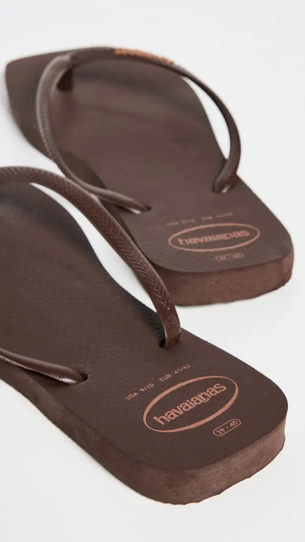 Havaianas Slim Square Logo Pop Up Flip Flops