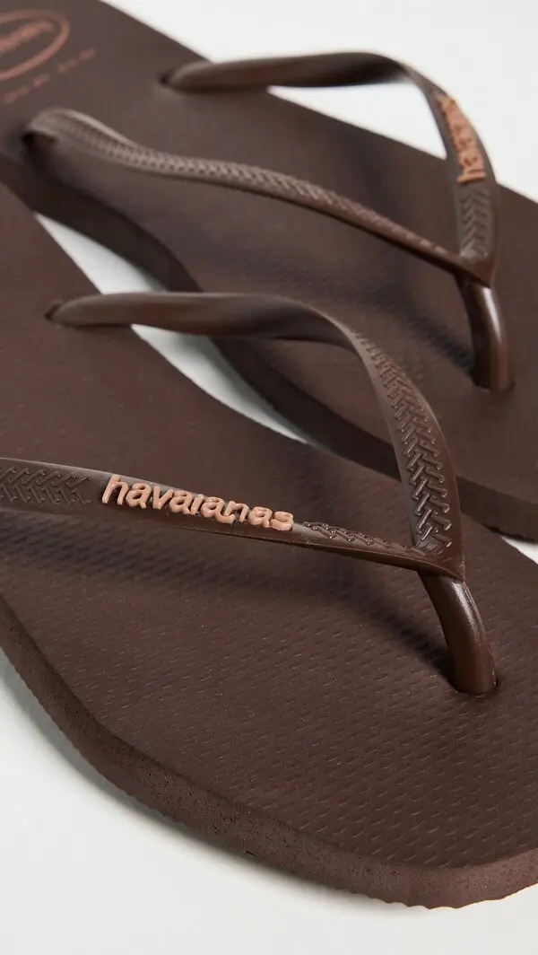 Havaianas Slim Square Logo Pop Up Flip Flops