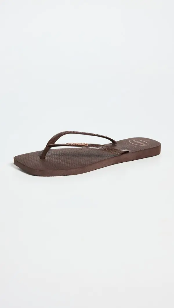 Havaianas Slim Square Logo Pop Up Flip Flops