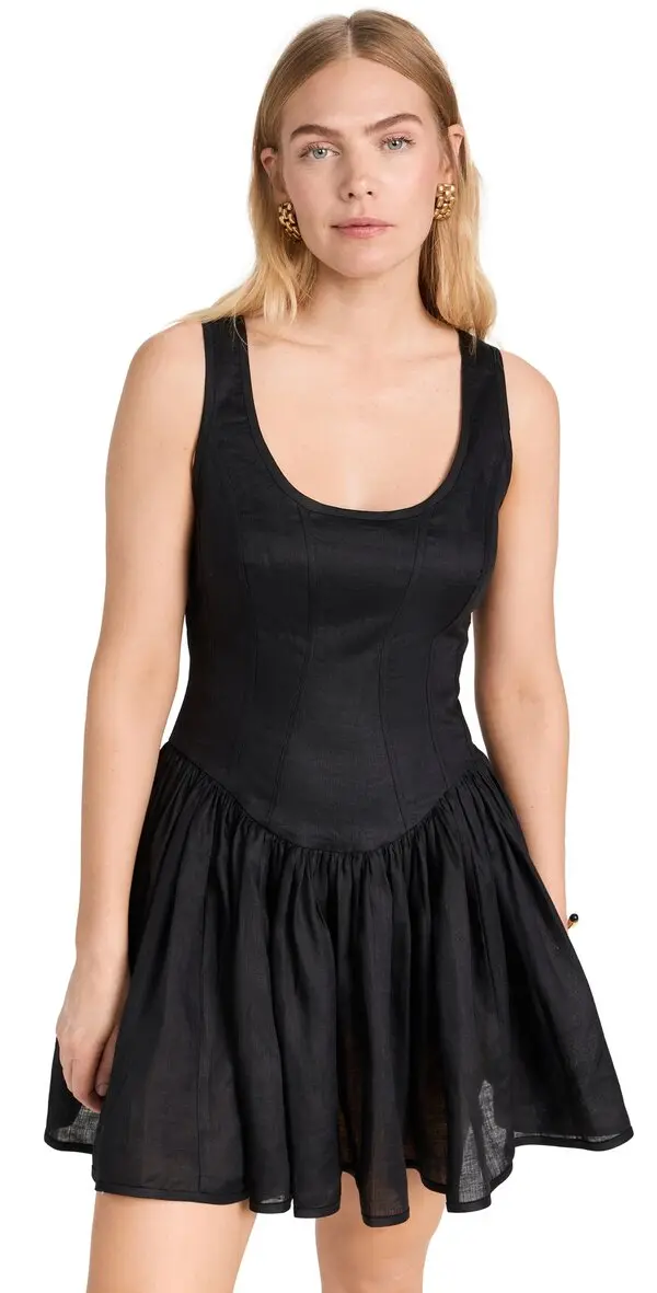 Zimmermann August Panelled Mini Dress In Black - 70% Off | Editorialist