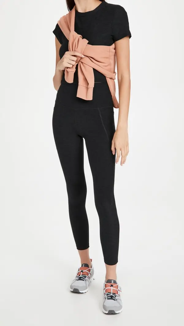 Beyond Yoga Spacedye Out Of Pocket High Waisted Midi Leggings - Darkest Night
