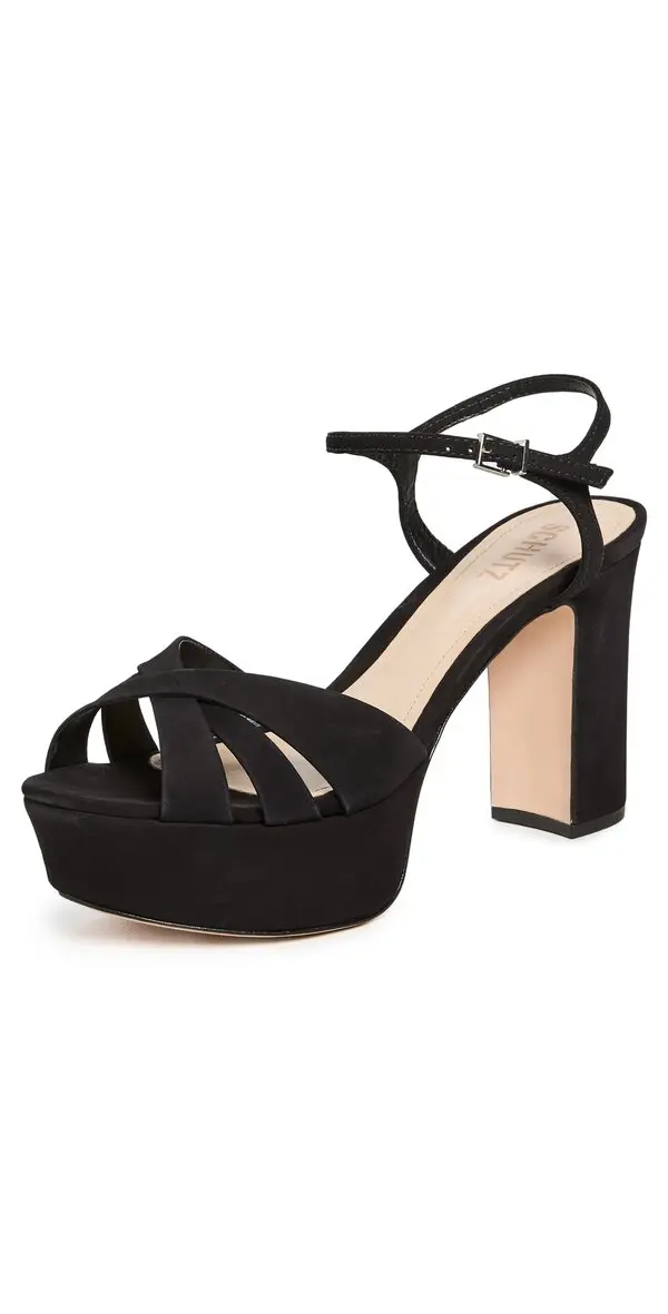 Schutz Keefa Platform Sandals - Black
