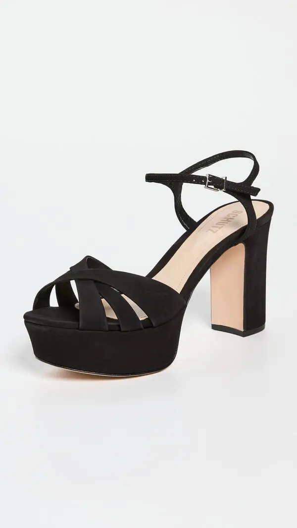 Schutz Keefa Platform Sandals - Black