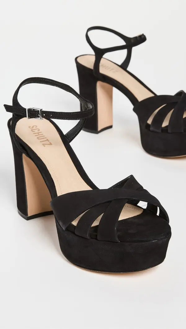 Schutz Keefa Platform Sandals - Black