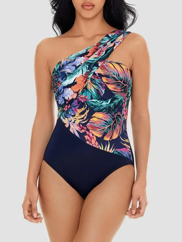 Magicsuit Belize Goddess Palm One-piece Swimsuit - Navy Multi