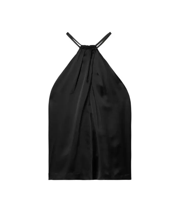 NILI LOTAN - Edwige Silk-satin Halterneck Top