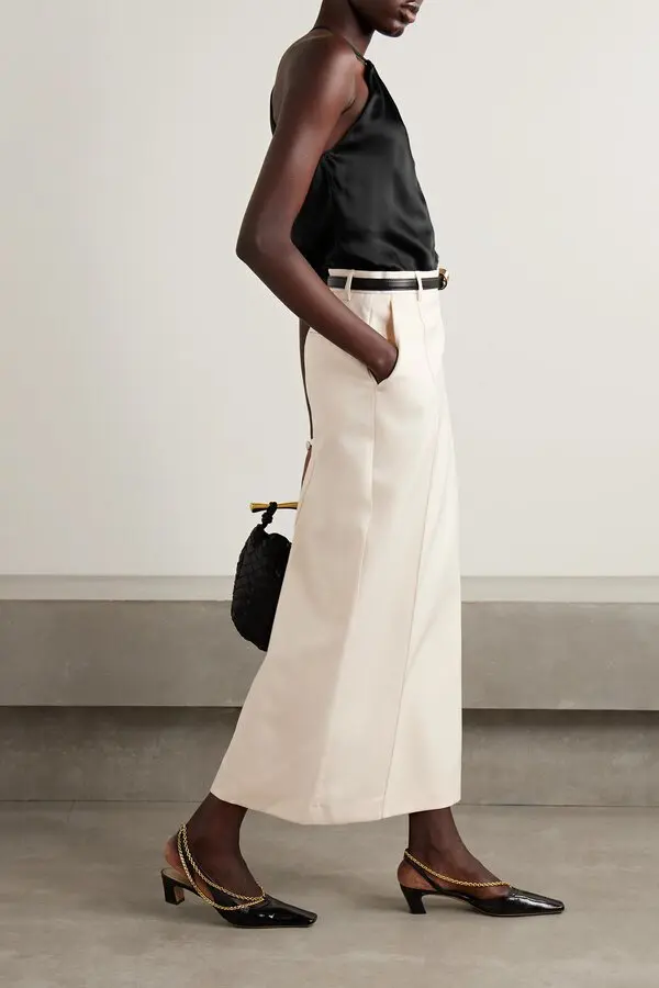 NILI LOTAN - Edwige Silk-satin Halterneck Top