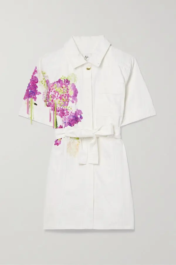 white christmas dresses Aje Cream Denim Puff Sleeve Dress US12 – 1132Consignment main image 0