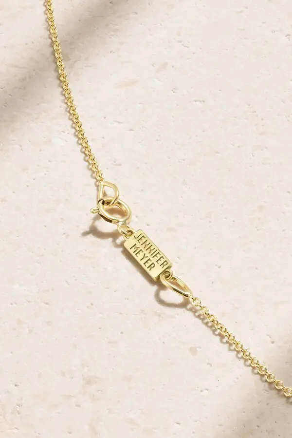 JENNIFER MEYER Mini Hamsa 18-karat Emerald Necklace