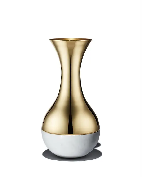 ANNA NEW YORK Dual Vase - White Marble Gold