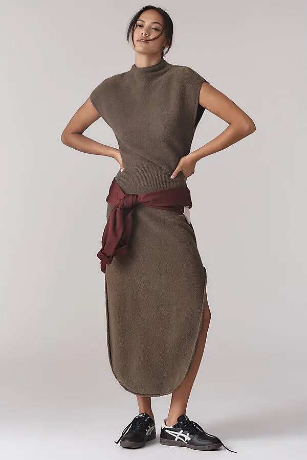 Daily Practice By Anthropologie Column Sweater Midi Dress In Brown - 38%  Off | Editorialist