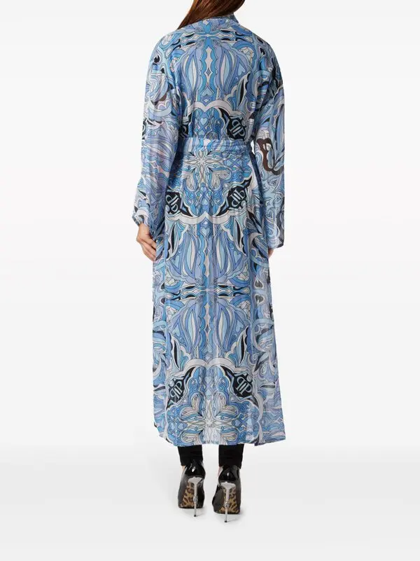 Philipp Plein - Philipp Plein Graphic-Print Silk Kaftan Dress