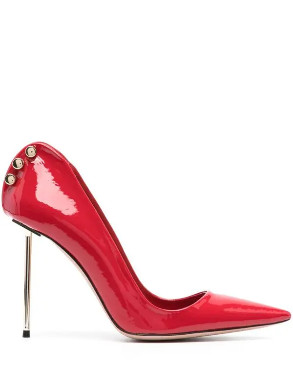 HARDOT Supreme Ass Metallic-heel Patent Pumps - Red