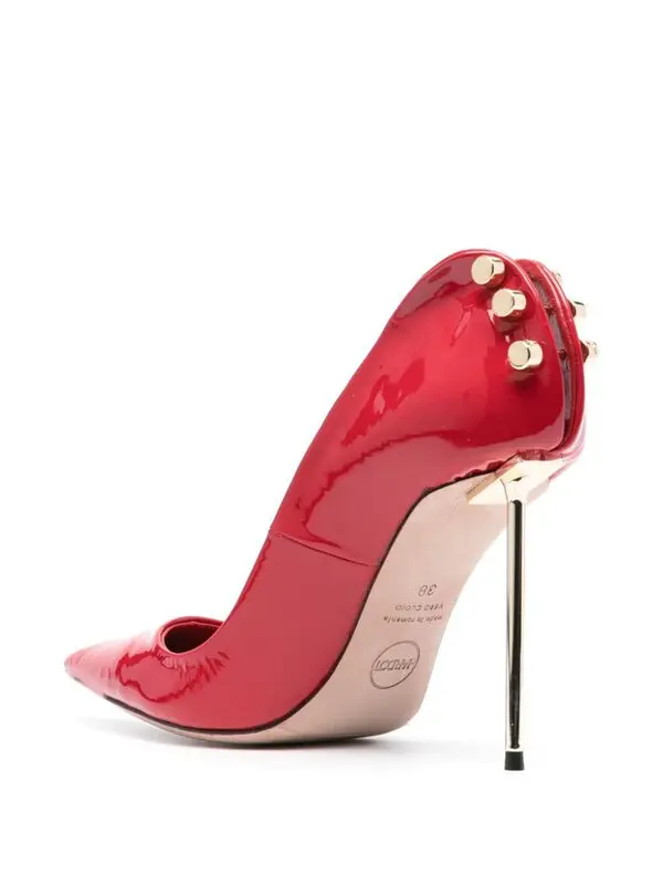 HARDOT Supreme Ass Metallic-heel Patent Pumps - Red