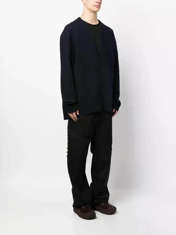 JIL SANDER V-neck Wool Cardigan - Blue