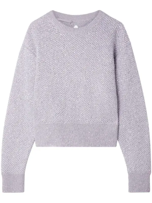 Stella McCartney Sequin-embellished Wool-blend Jumper - Grey