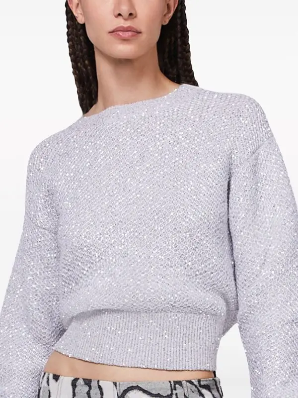 Stella McCartney Sequin-embellished Wool-blend Jumper - Grey