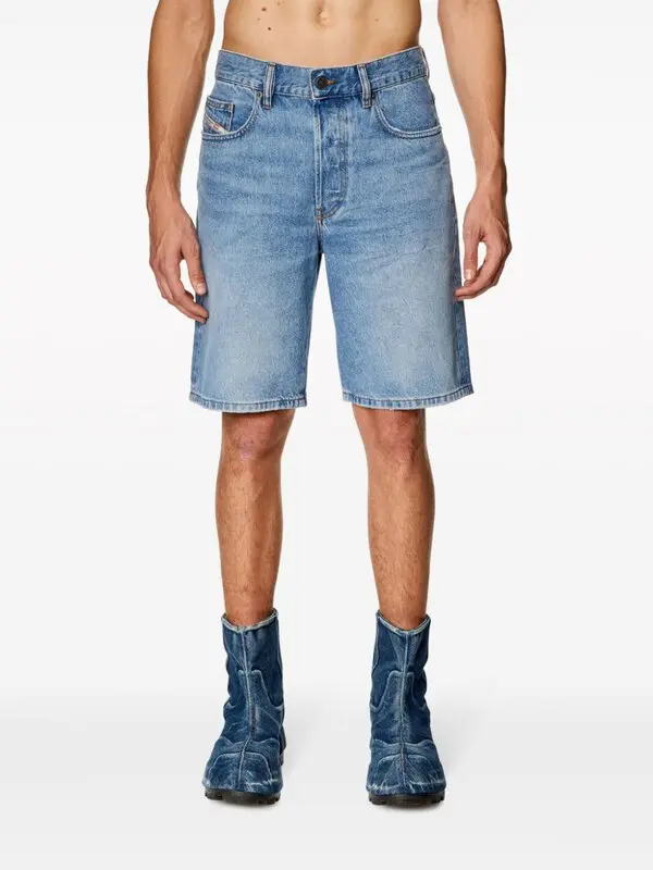 DIESEL® Logo-appliqué Denim Shorts - Blue