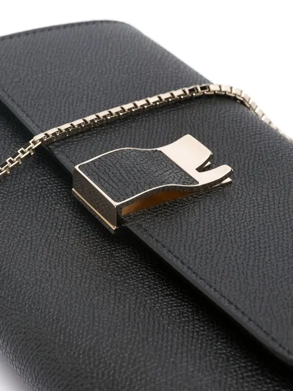VALEXTRA Pebbled Leather Clutch - Black