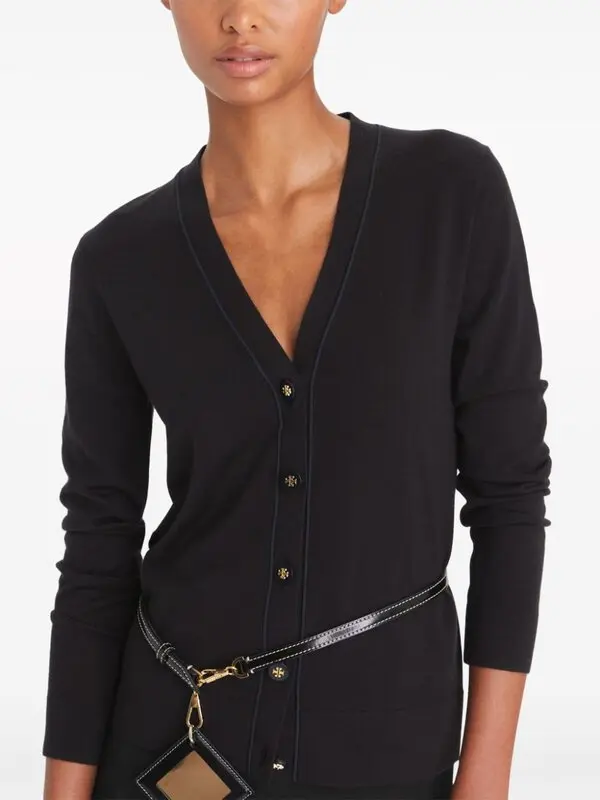 Tory Burch Simone V-neck Cardigan - Black