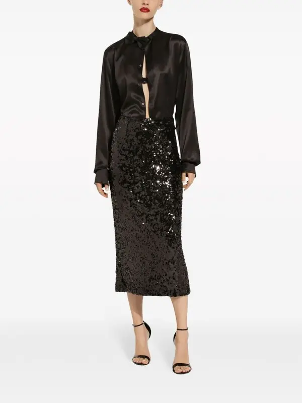 Dolce & Gabbana Midi Sequinned Pencil Skirt