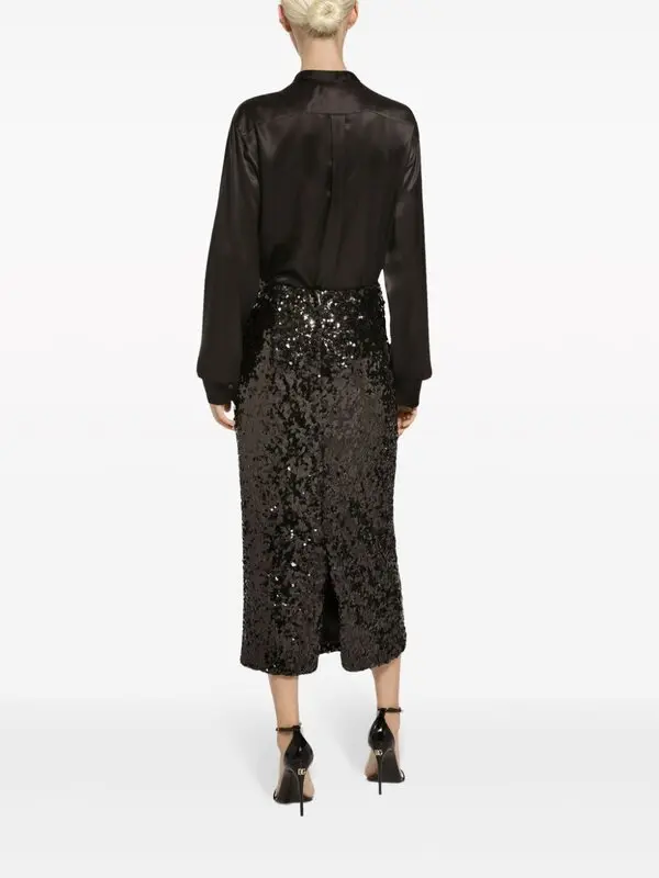 Dolce & Gabbana Midi Sequinned Pencil Skirt