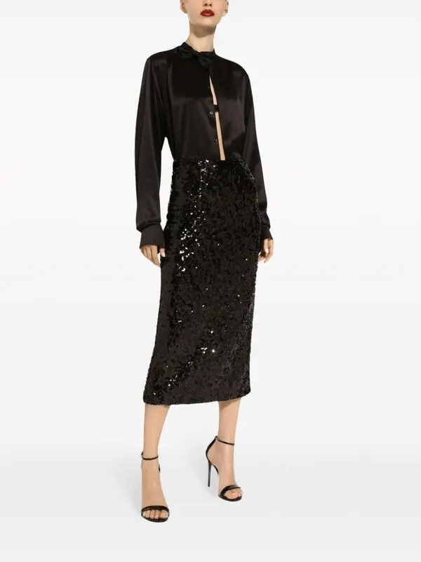 Dolce & Gabbana Midi Sequinned Pencil Skirt
