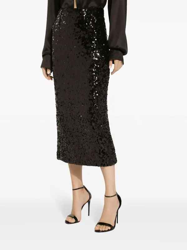Dolce & Gabbana Midi Sequinned Pencil Skirt
