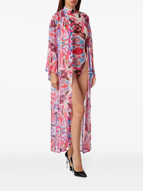 Philipp Plein Kaleidoscopic-print Silk Chiffon Kaftan