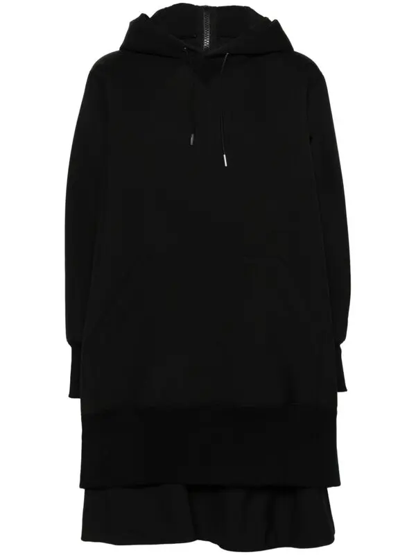 Sacai Layered Cotton Sweatshirt - Black