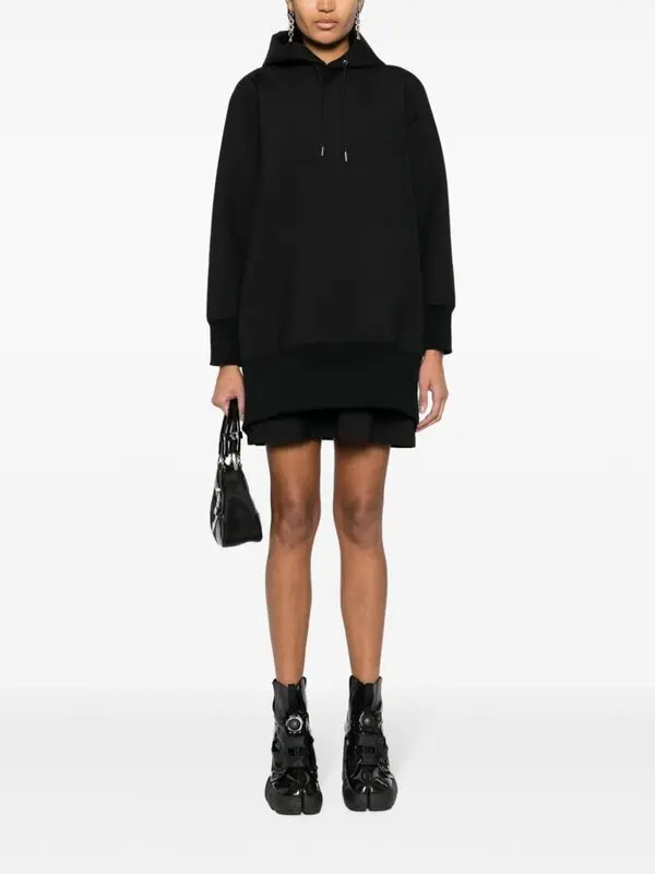 Sacai Layered Cotton Sweatshirt - Black