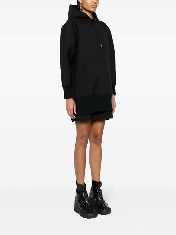 Sacai Layered Cotton Sweatshirt - Black