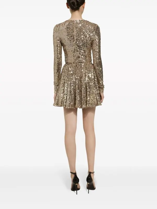 Dolce & Gabbana Sequin-embellished Pleated Dress