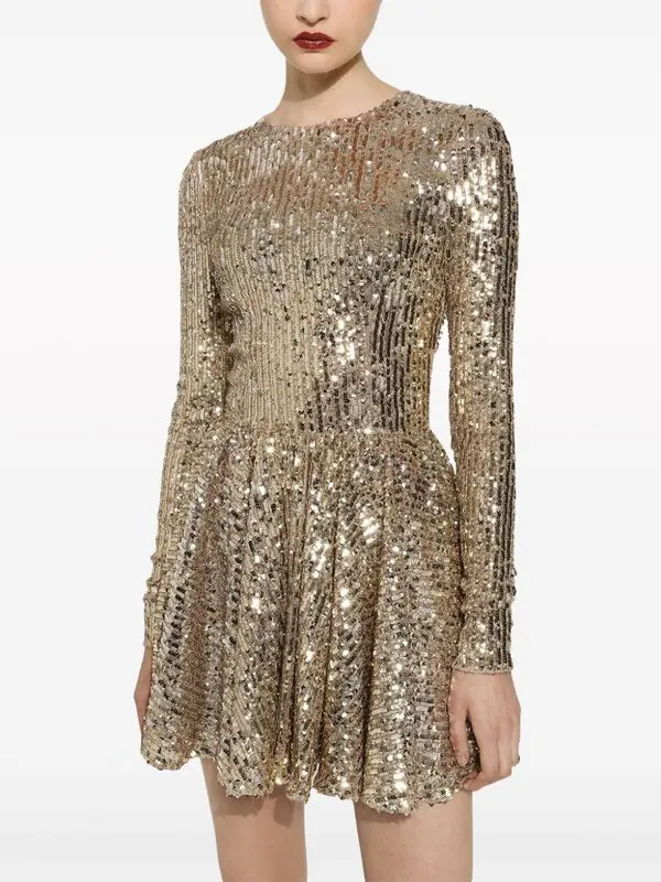 Dolce & Gabbana Sequin-embellished Pleated Dress
