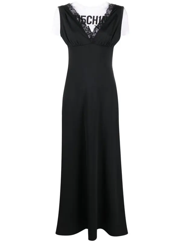 Moschino Logo-print Layered Maxi Dress