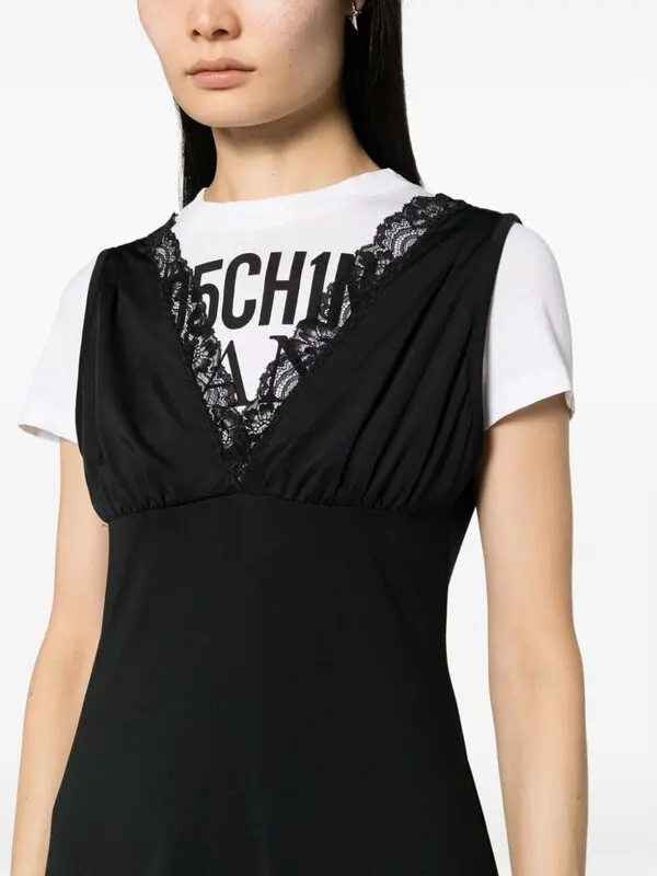 Moschino Logo-print Layered Maxi Dress